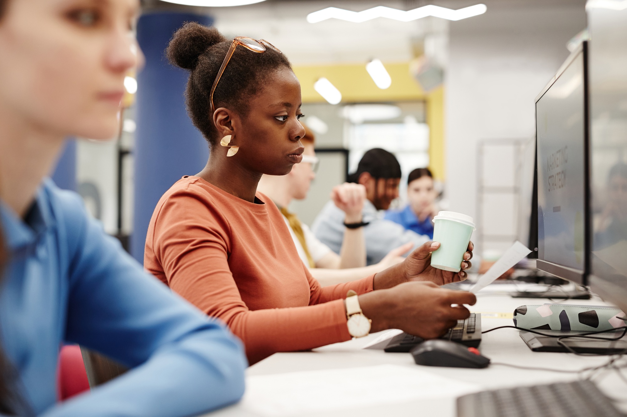 Young Woman in Computer Lab – Somerset Community Action Program